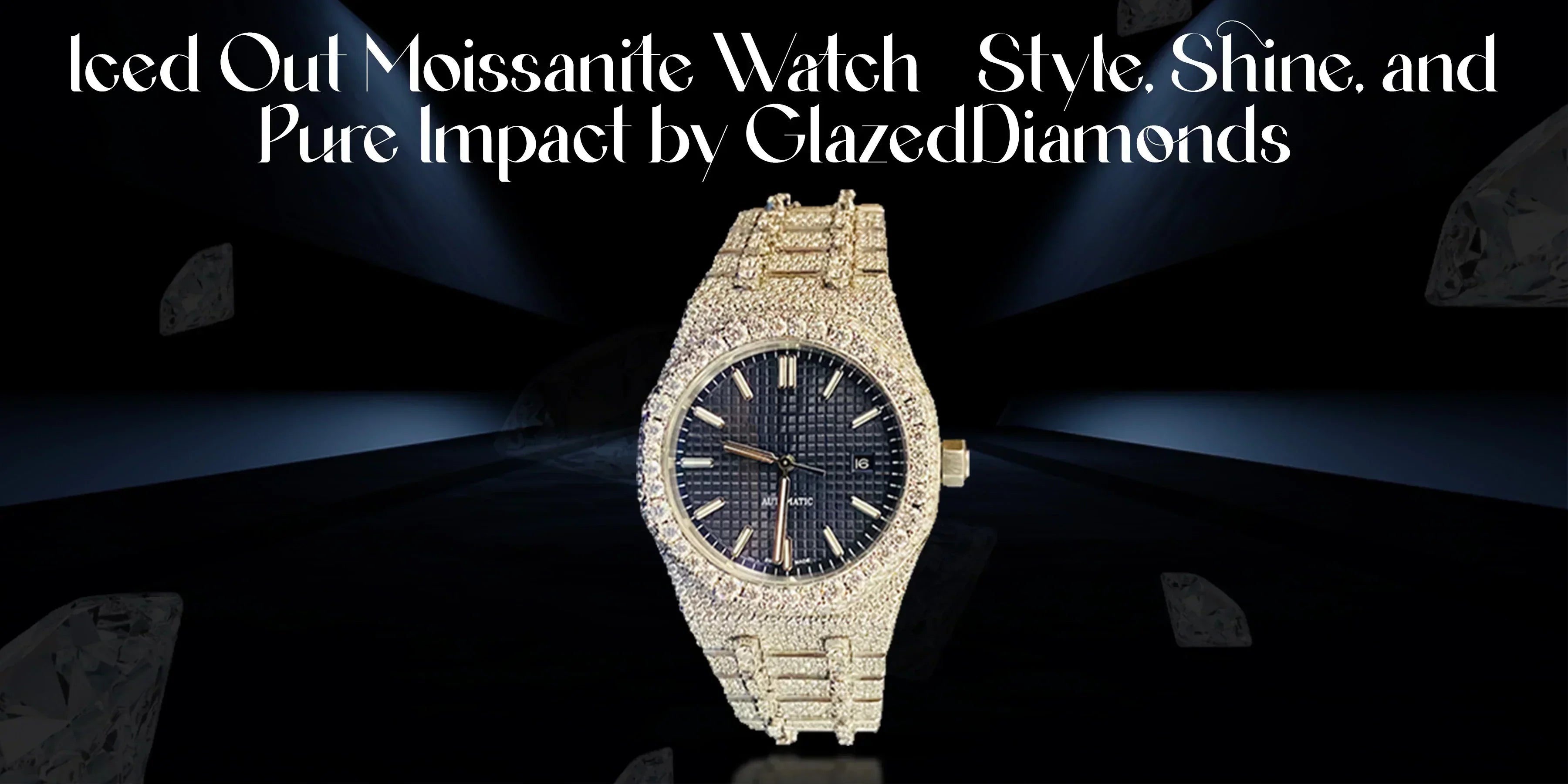 Iced Out Moissanite Watch – Shine Bold with GlazedDiamonds – Glazed Diamonds